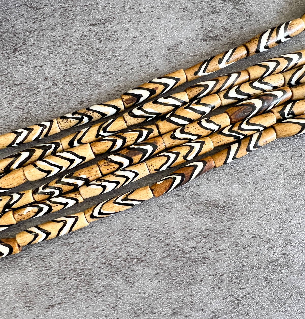 Painted Hair Pipe Bone Beads — Alter Ego Beading Supplies